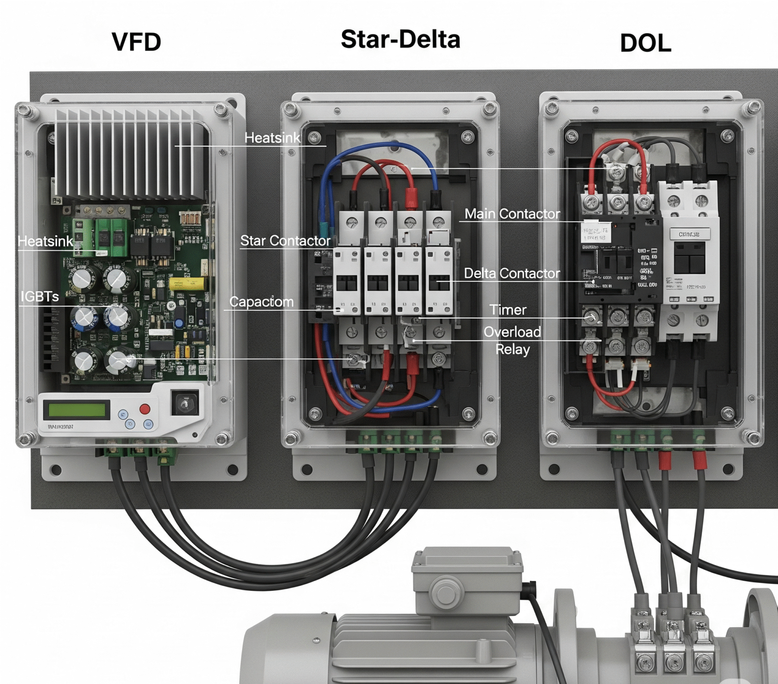 VFD vs. Star-Delta vs. DOL: Choosing the Right Motor Starter | midasec.com